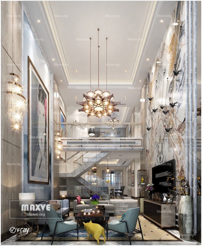 Living room 147 3d model download free 3ds max Maxve