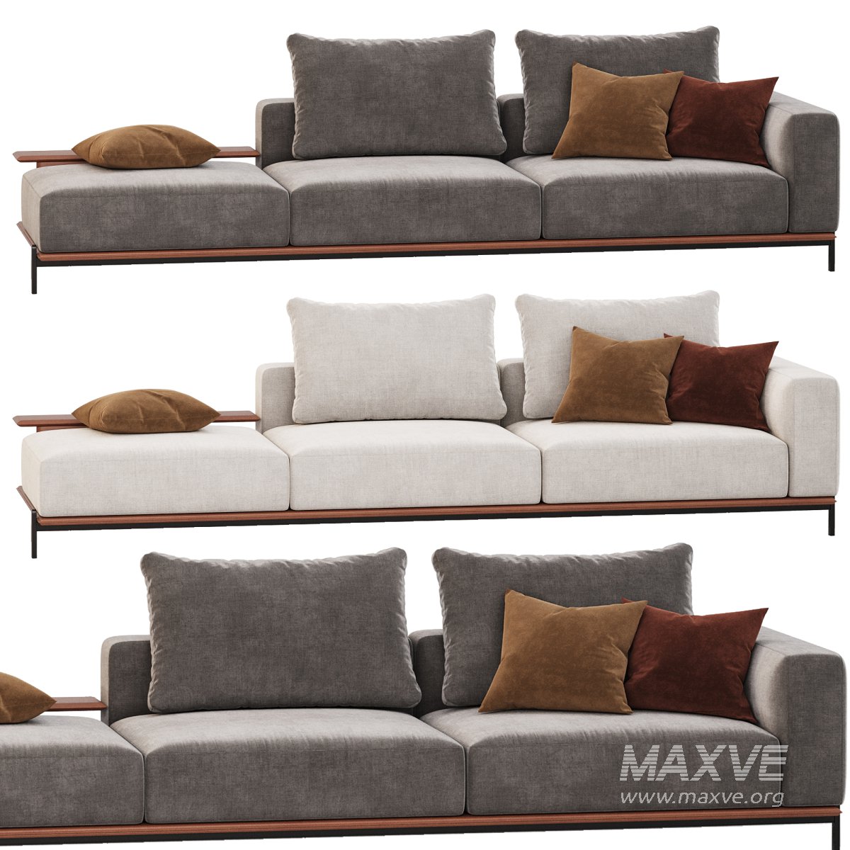 Poliform Brera sofa set 03 3D model Maxve