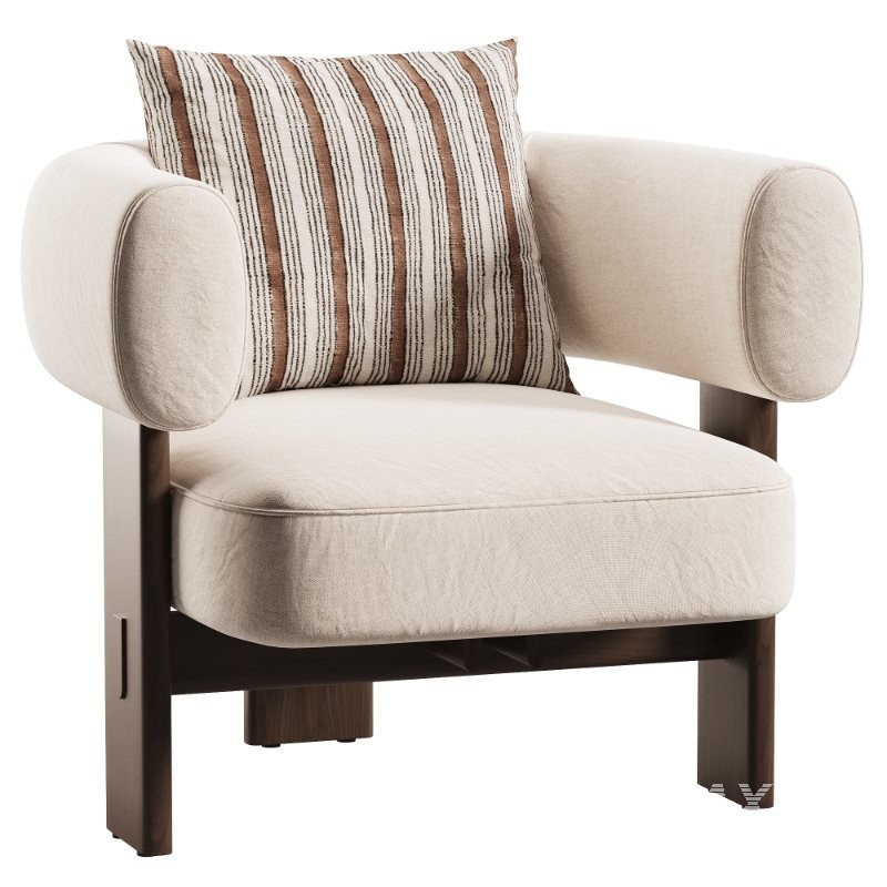 Thea Occasional Chair Berry 3D model Maxve