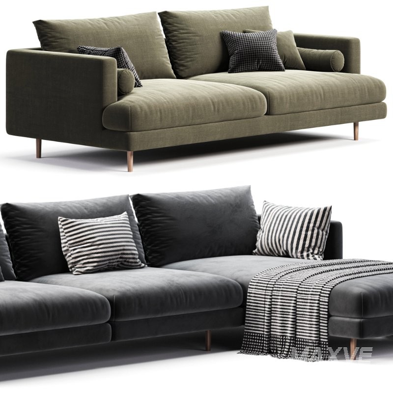 Hampton Right Chaise Sofa 3D model Maxve