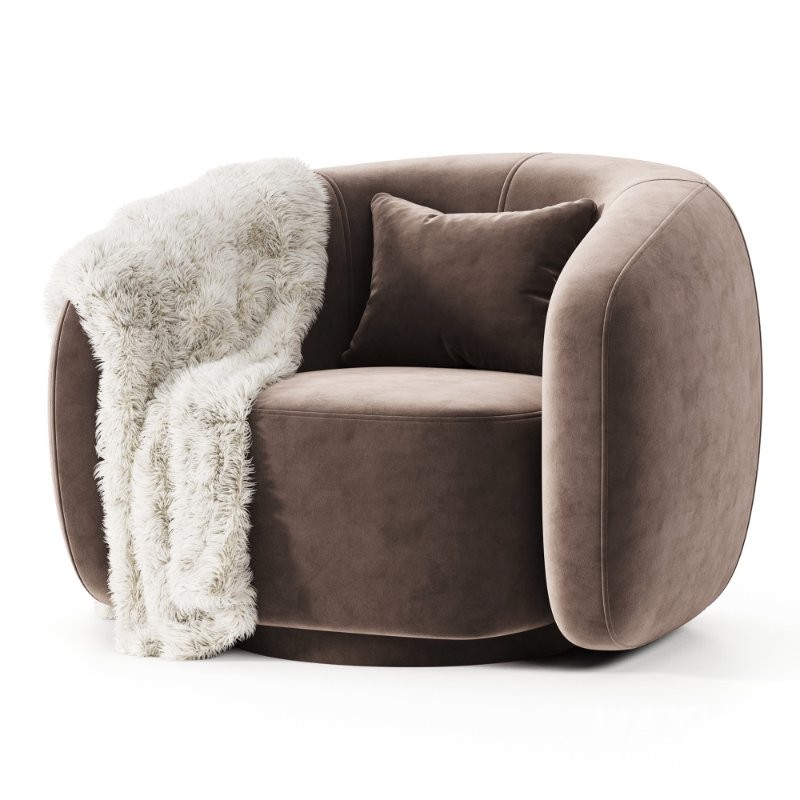 Armchair Plushe 3D model Maxve