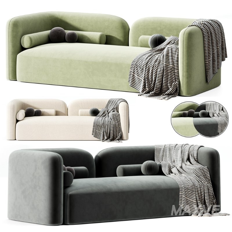 Straight sofa Stone 3D model Maxve