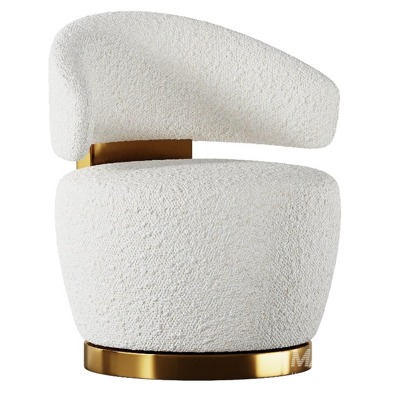 Austin Swivel Chair Oat 3D model Maxve