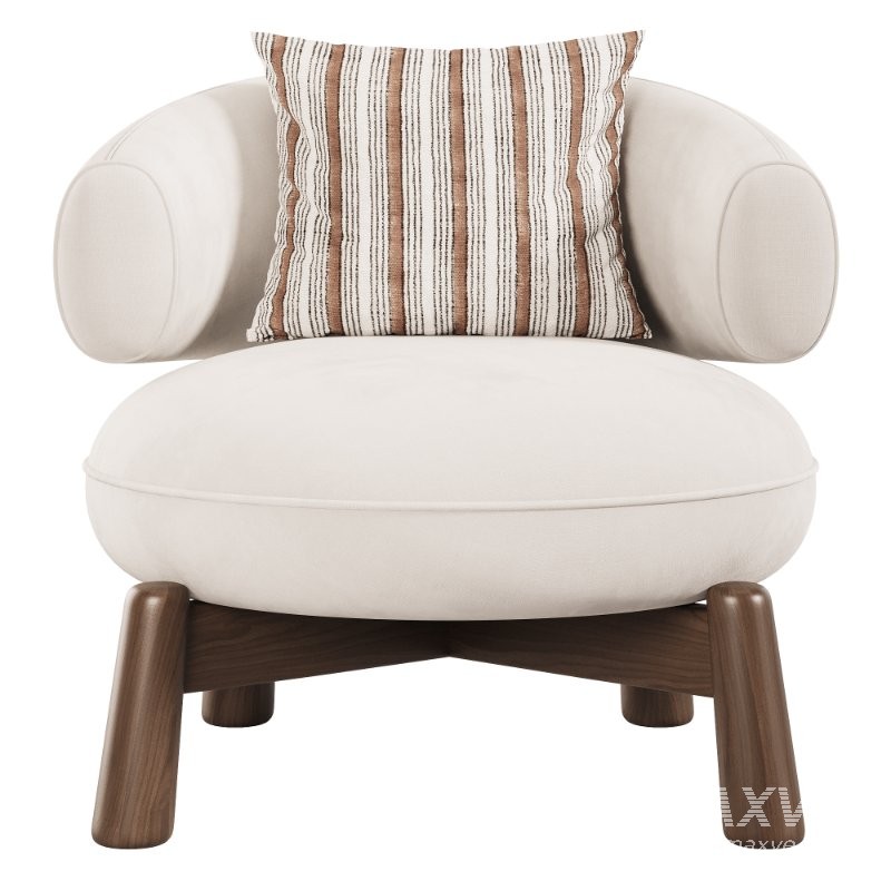 Baxter Leather armchair 3D model Maxve