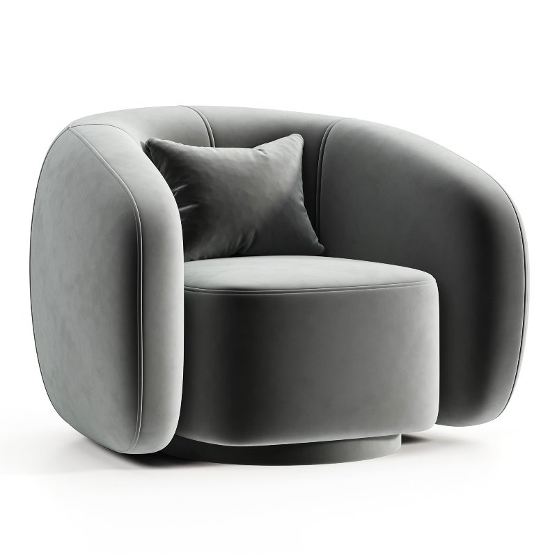 Armchair Plushe 3D model Maxve