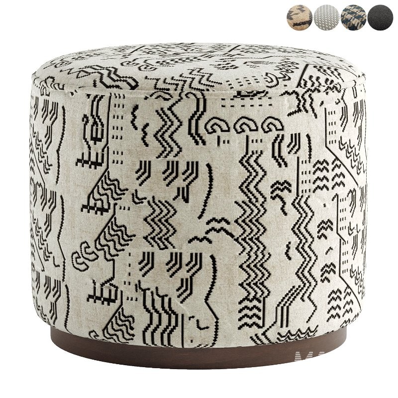 Sinclair Round Ottoman 3D model Maxve