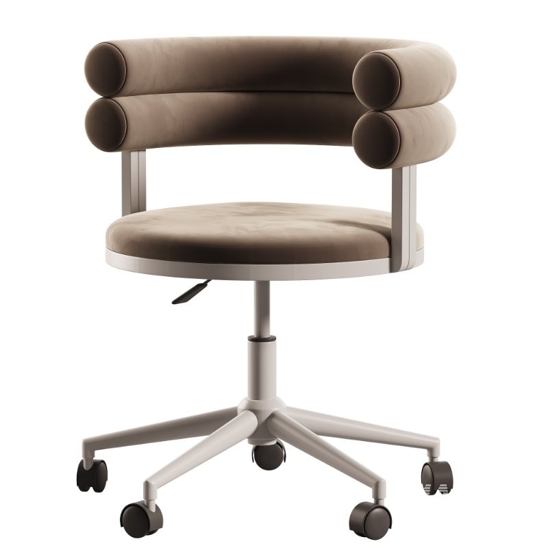 Ponty light gray office chair 3D model Maxve