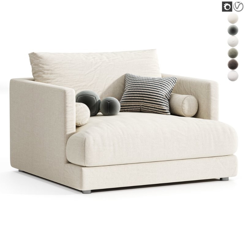 Armchair Ibiza 3D model Maxve