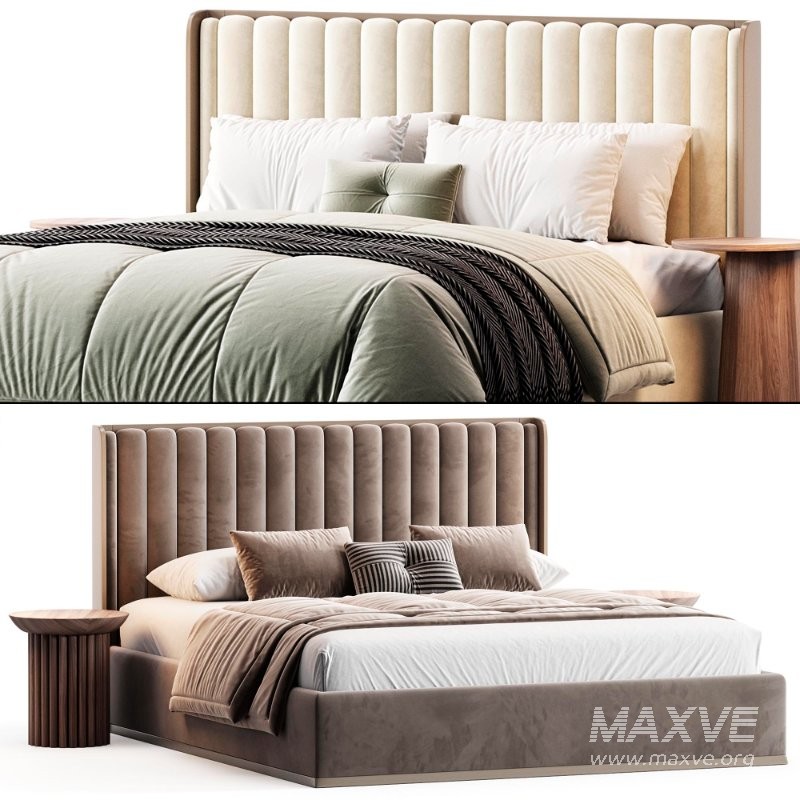 Bed with storage box 3D model Maxve