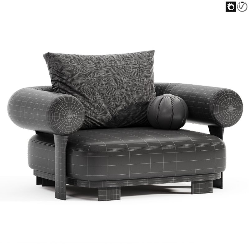 Kyoto Armchair 3D model Maxve