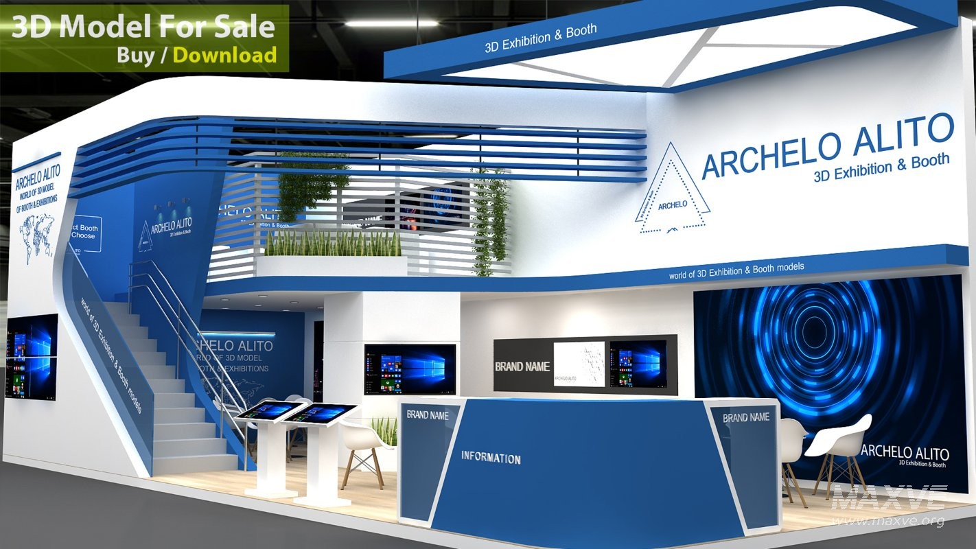 exhibition stall booth 3D model Maxve