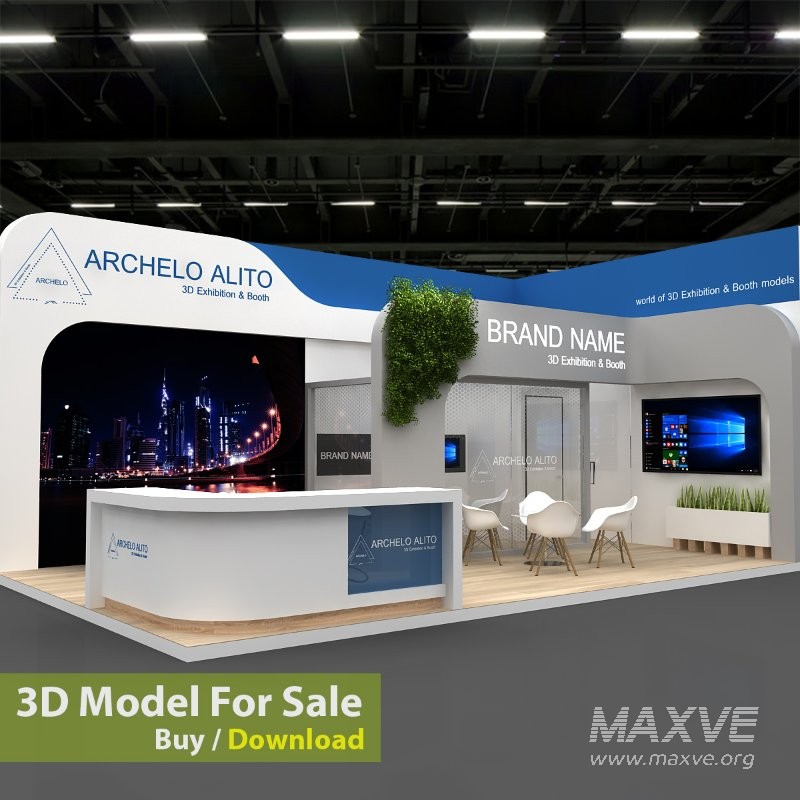 exhibition stand booth 3D model Maxve