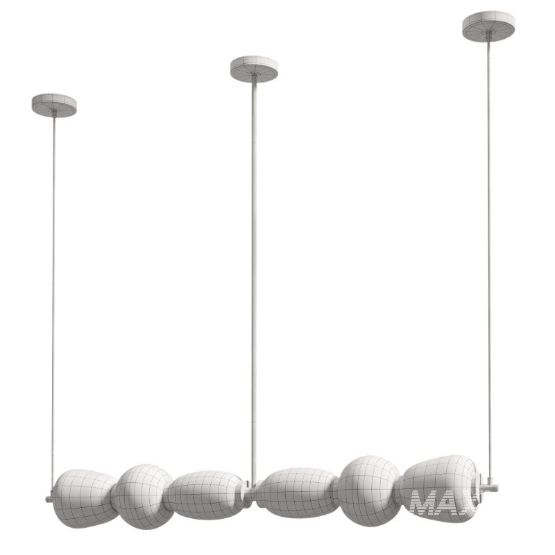 Alabaster Pebble Linear Chandelier 3D model Maxve