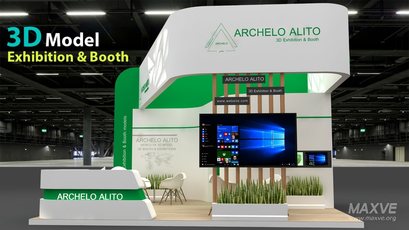 3d booth stall 3D model Maxve