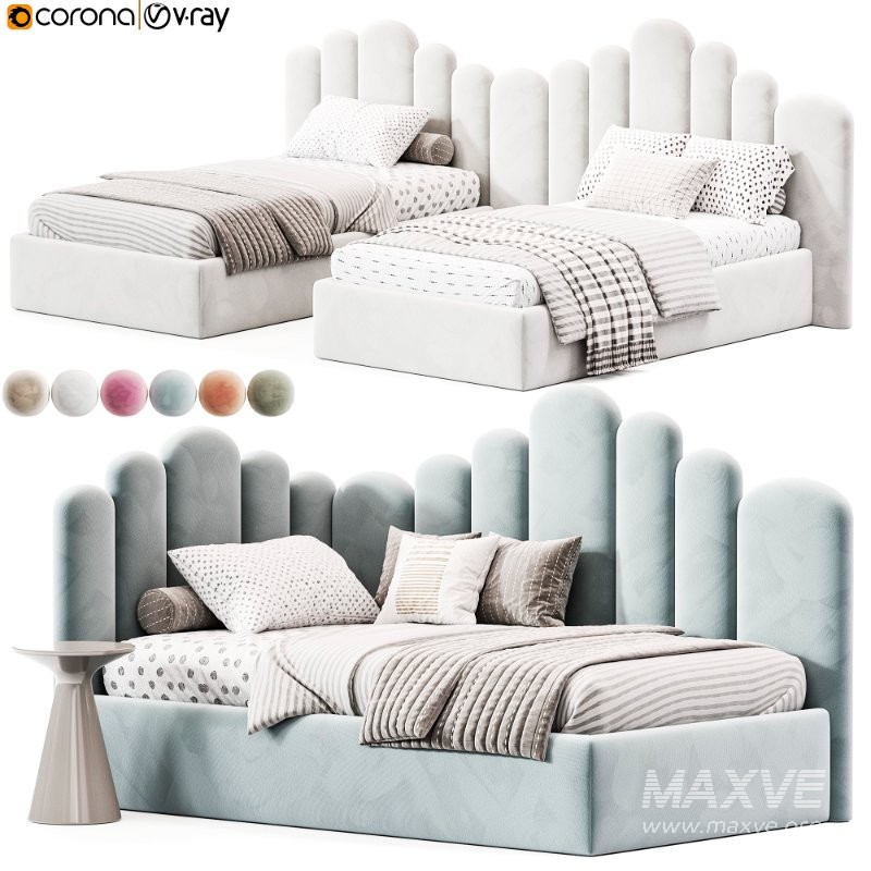 Corner bed Savoyardi Design kids 3D model Maxve