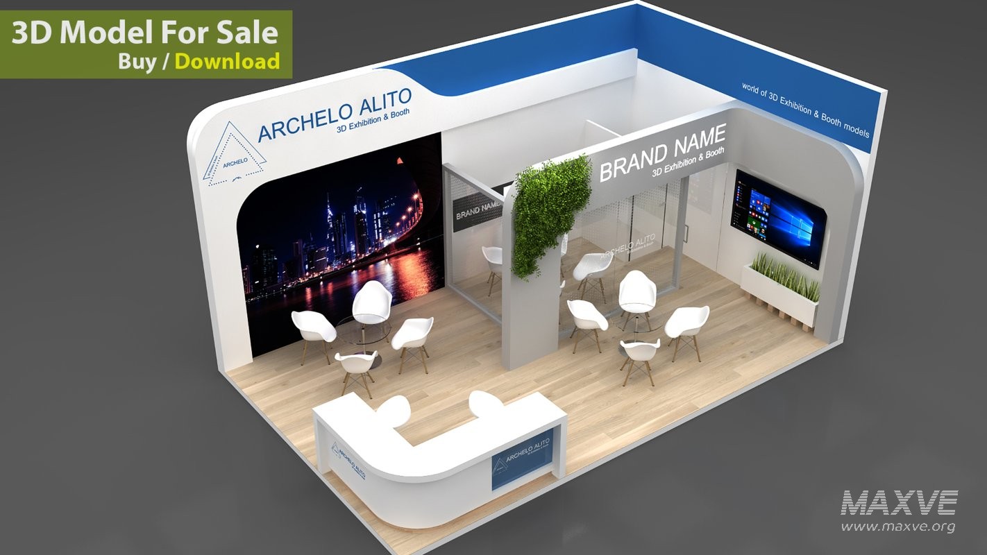 exhibition stand booth 3D model Maxve