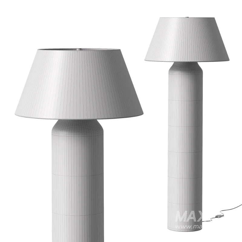 Paper Mache Traditional Floor Lamp By Wayfair 3D model Maxve