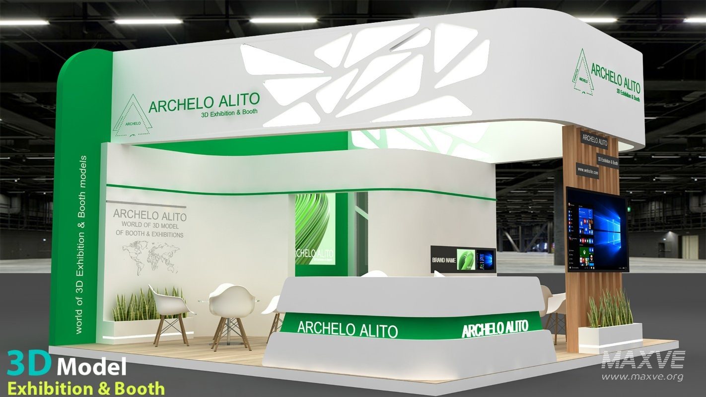 3d booth stall 3D model Maxve