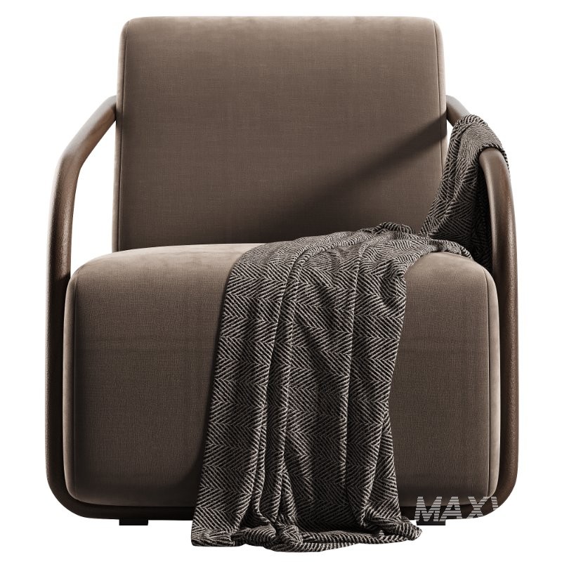 Modish Wood Armchair 3D model Maxve