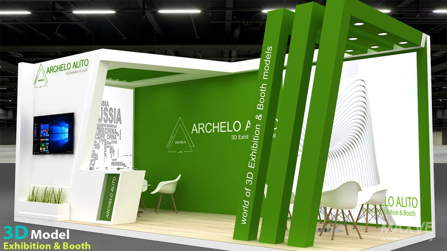 stall expo modular 3D model Maxve