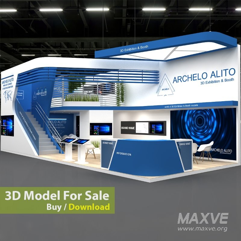 exhibition stall booth 3D model Maxve