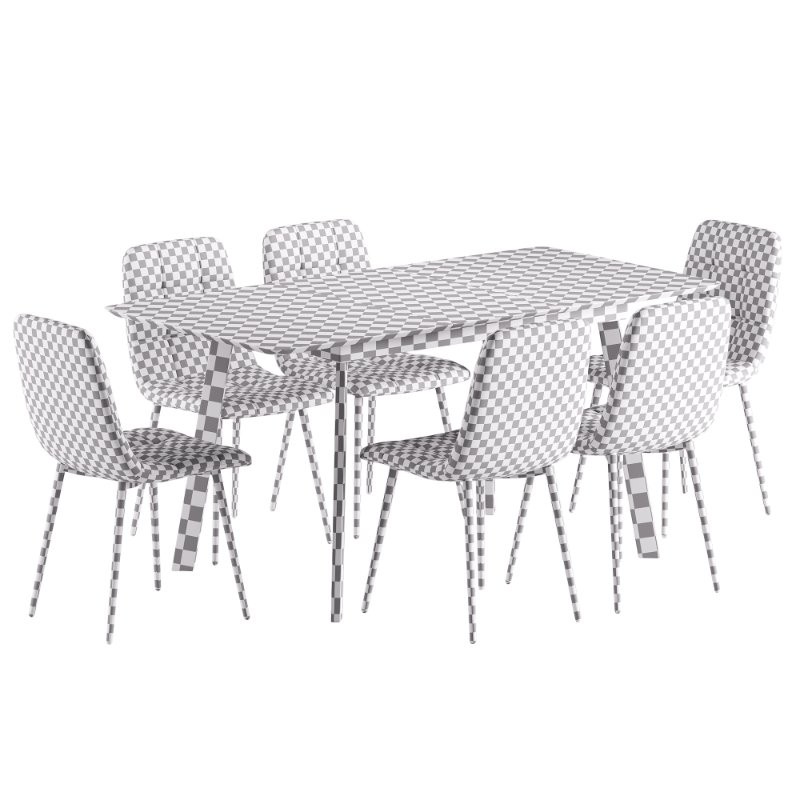 Oddi Dining Chair and Batu Dining Table 3D model Maxve