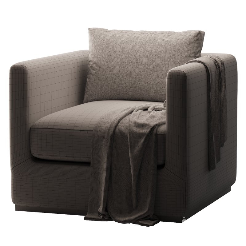 Siena Plinth Base Swivel Club Chair 3D model Maxve