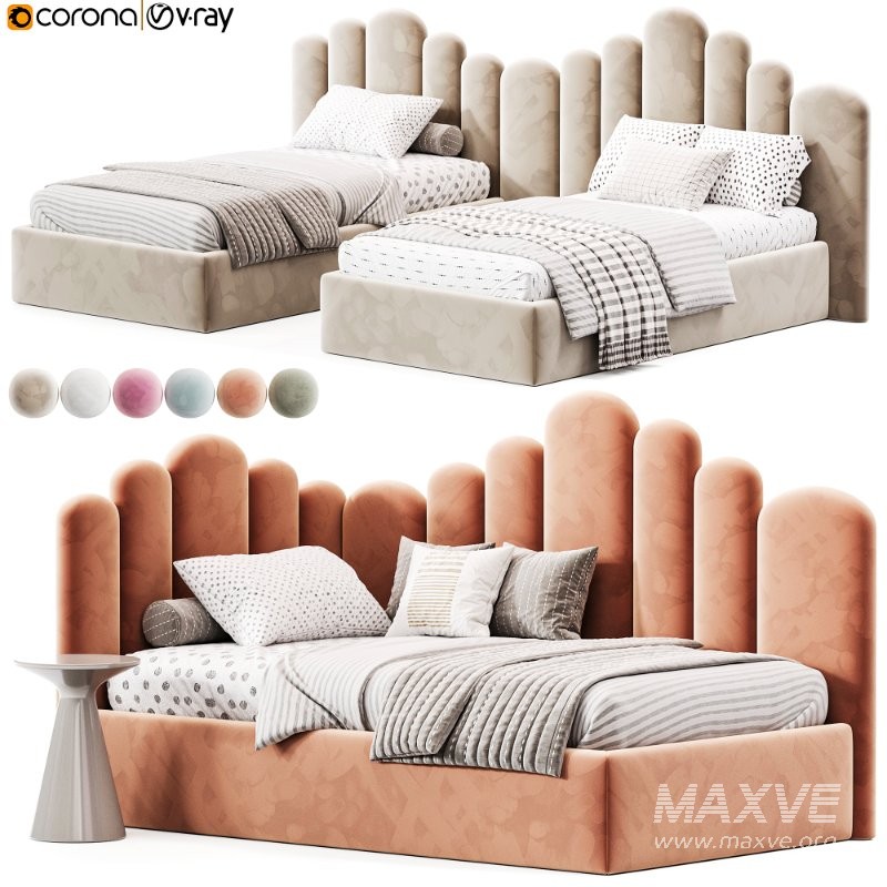 Corner bed Savoyardi Design kids 3D model Maxve