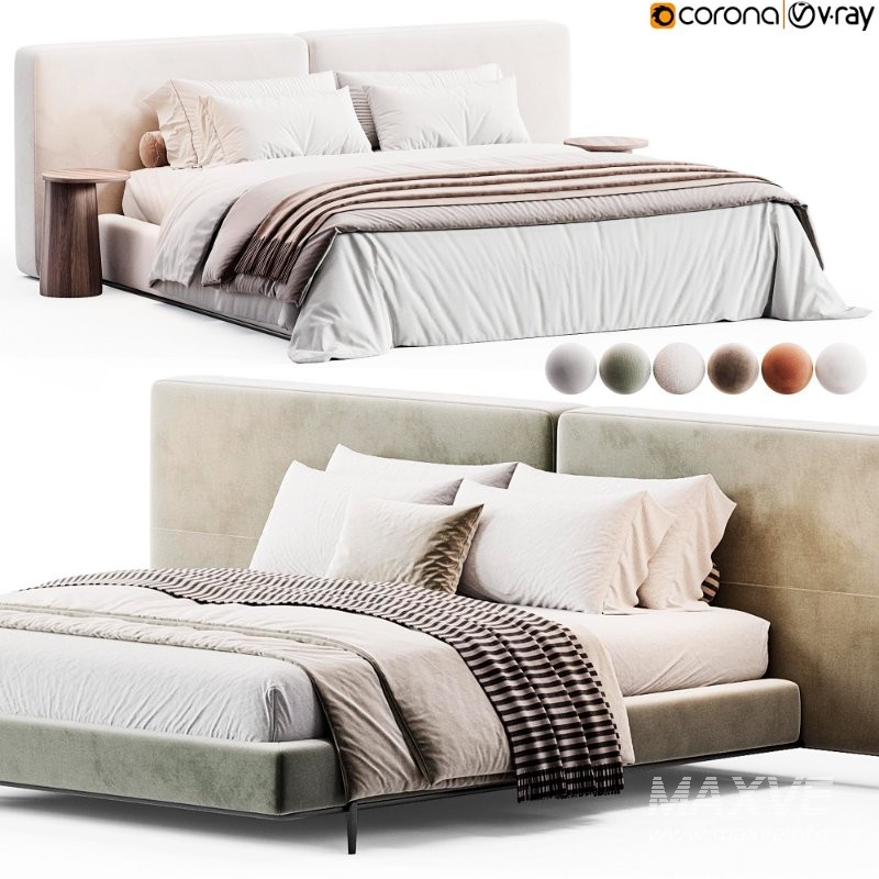 Brera Bed 3D model Maxve