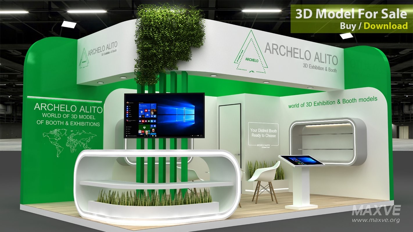 stall tradeshow booth 3D model Maxve