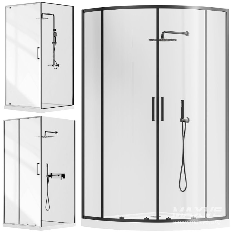 Beliani Set Shower Enclosure 3D model Maxve