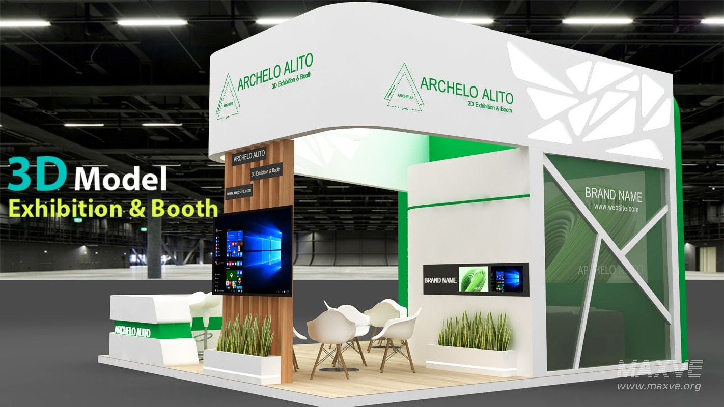 3d booth stall 3D model Maxve