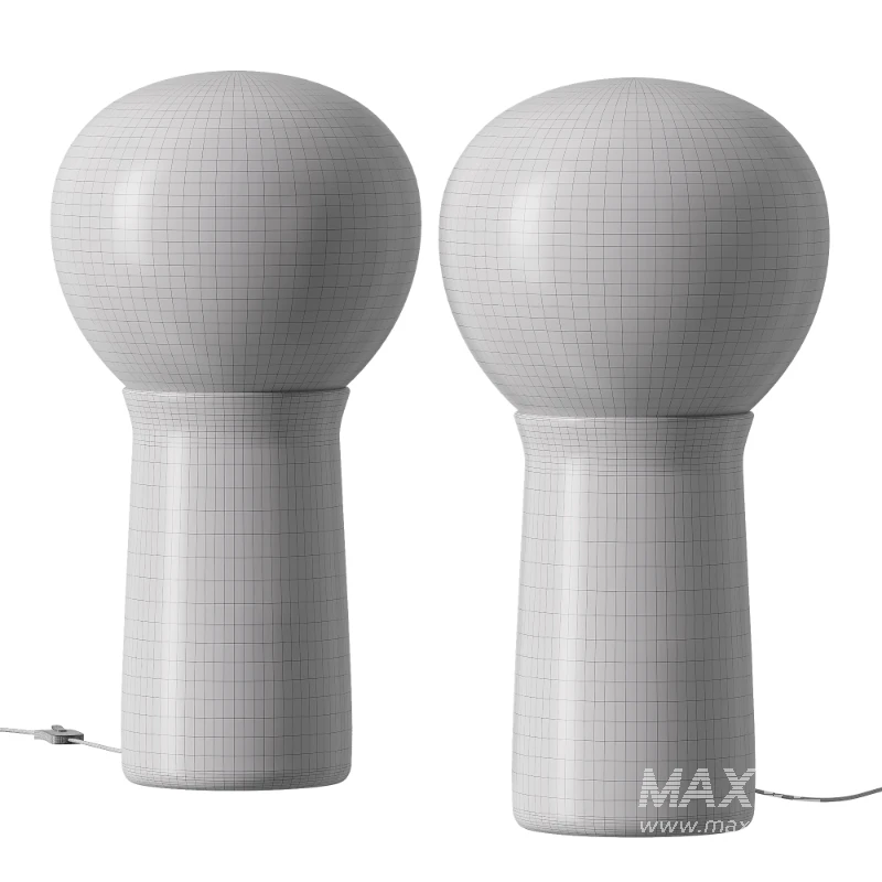 CB2 Fin Travertine Table Lamp 3D model Maxve