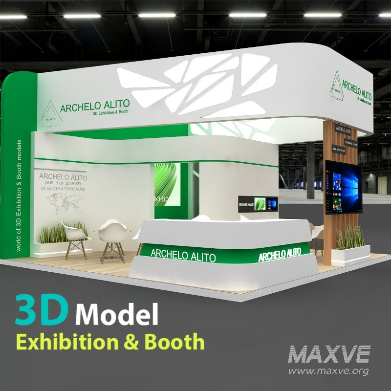 3d booth stall 3D model Maxve