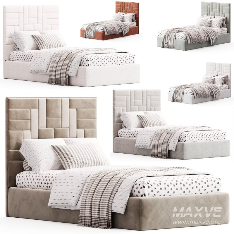 Bed Stone kids 3D model Maxve