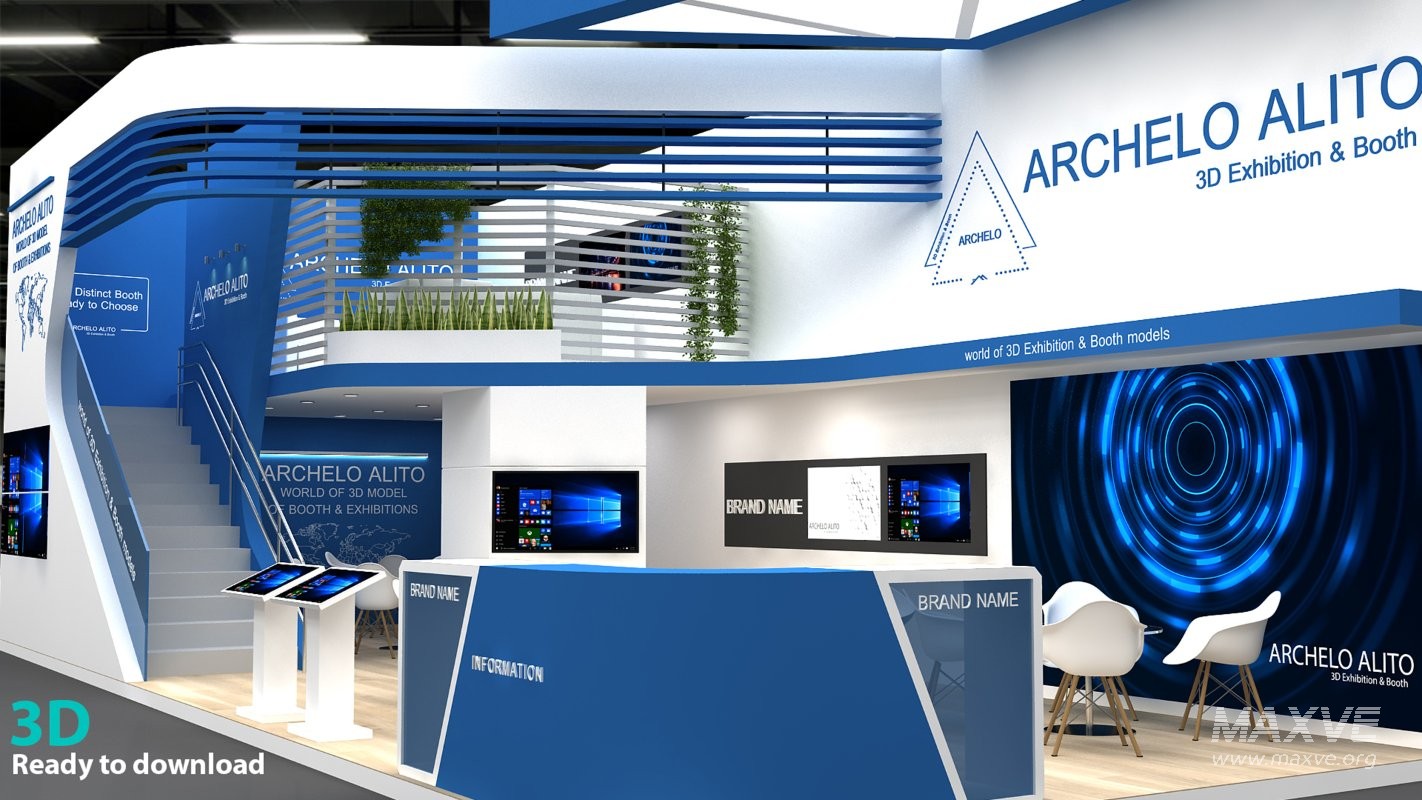exhibition stall booth 3D model Maxve