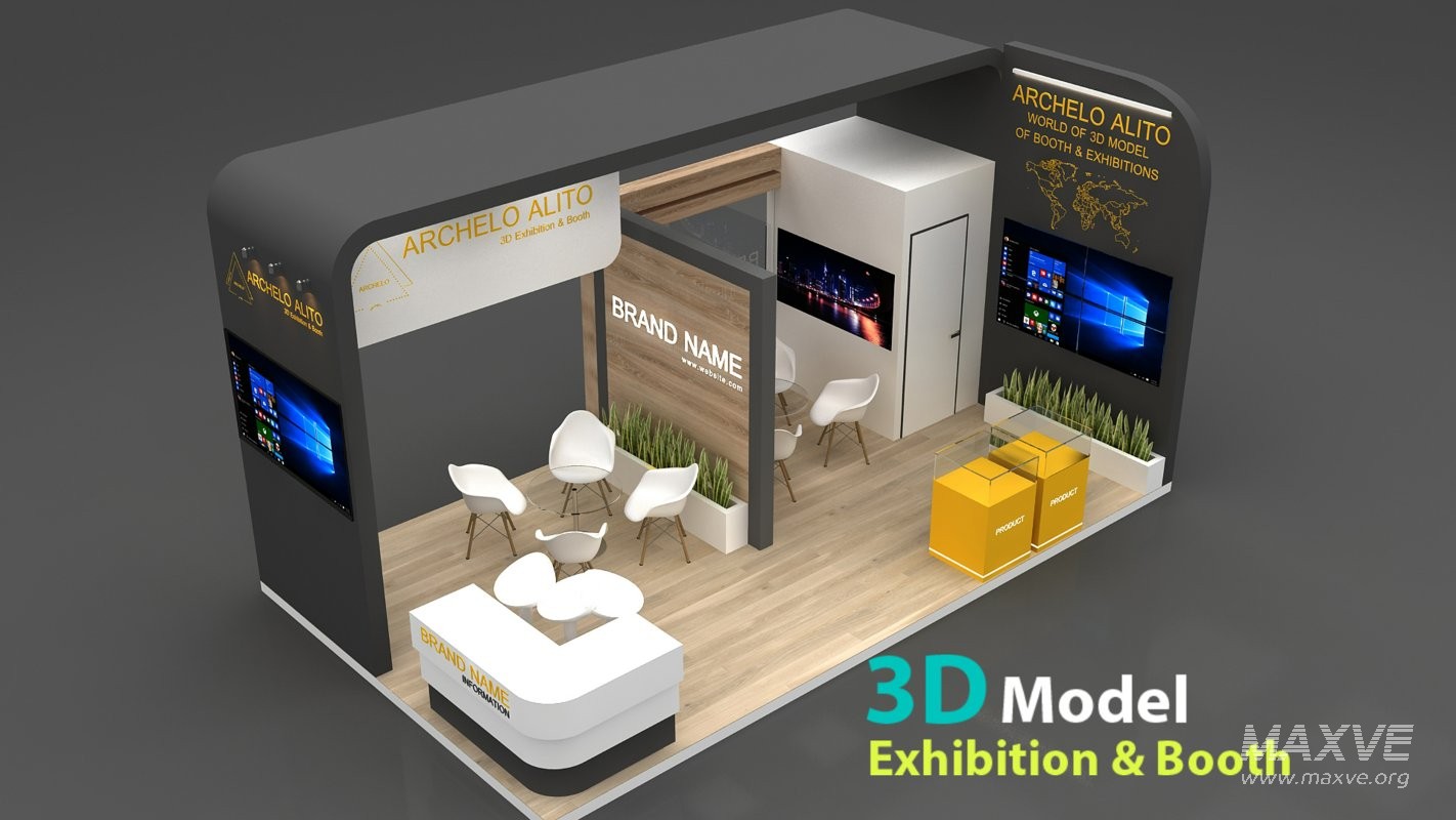 stall 3d model 3D model Maxve