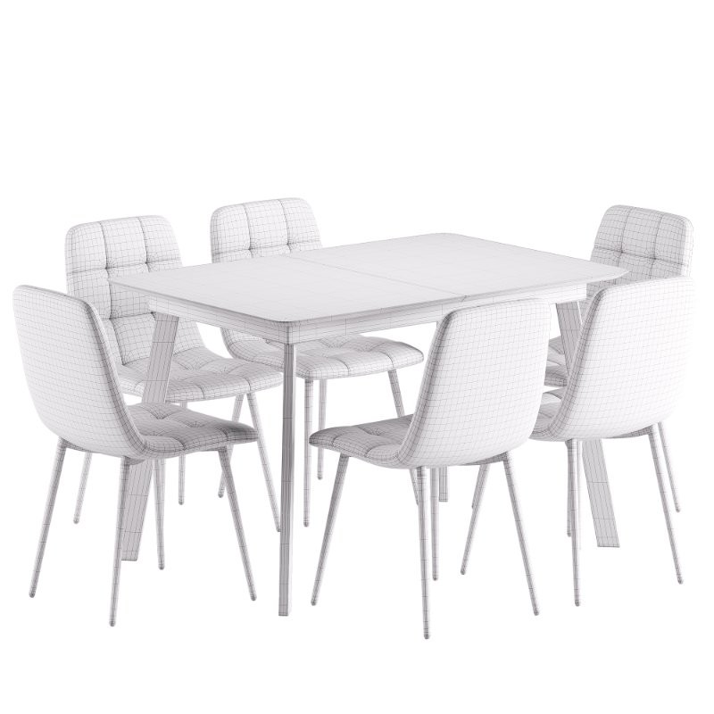 Oddi Dining Chair and Batu Dining Table 3D model Maxve