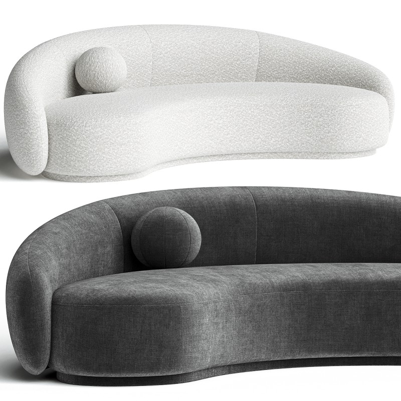Boucle_Curved_Sofa 3D model Maxve