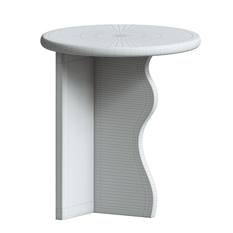 Ana Wave Side Table Limestone 3D model Maxve
