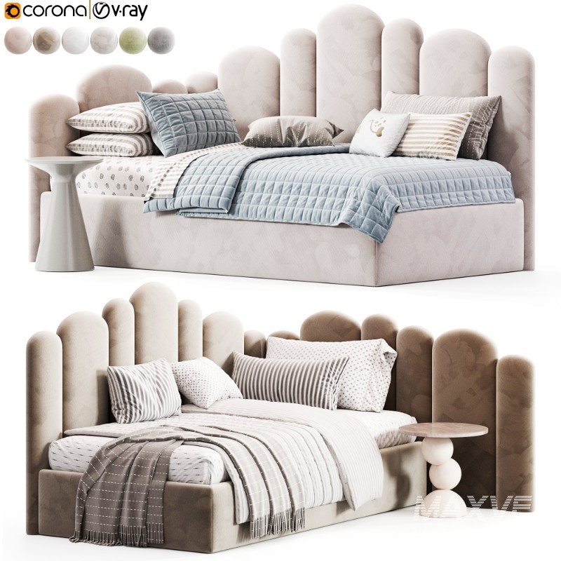 Corner bed Bambini Design kids 3D model Maxve