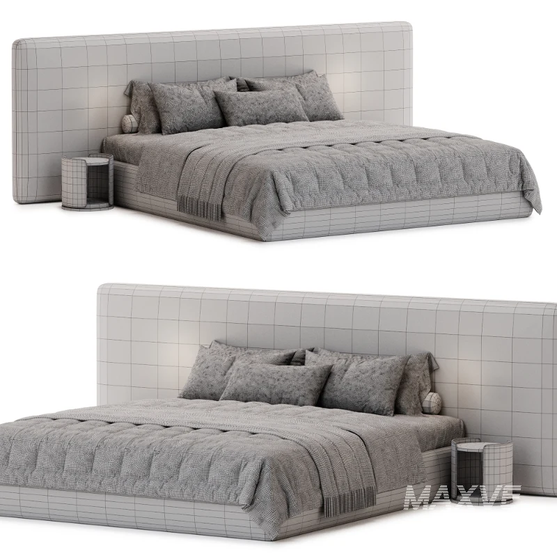 Finn prices Modern bed 3D model Maxve