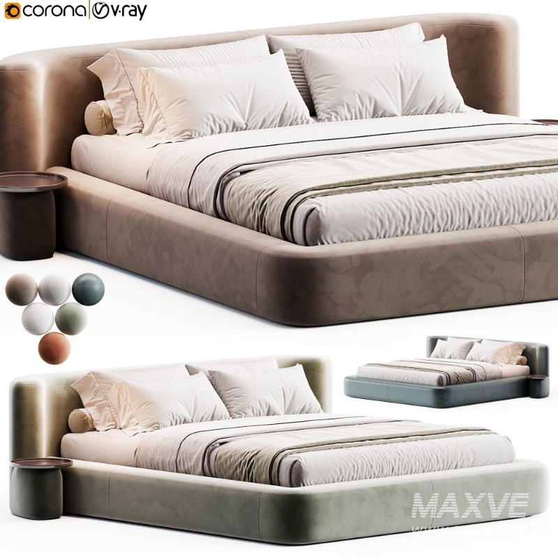 Clara Baxter Bed 3D model Maxve