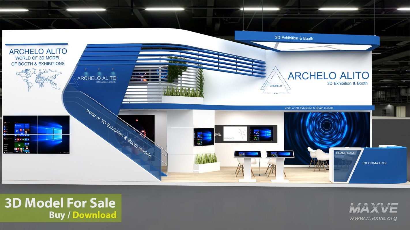 exhibition stall booth 3D model Maxve