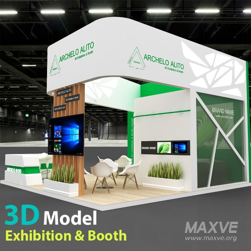 3d booth stall 3D model Maxve