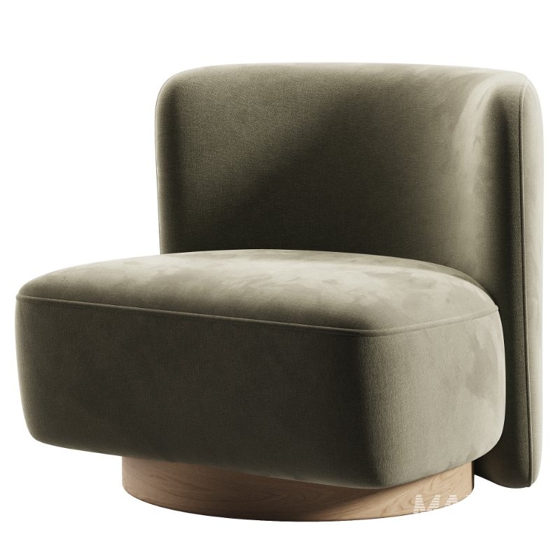 Dorian Swivel Lounge Chair 3D model Maxve