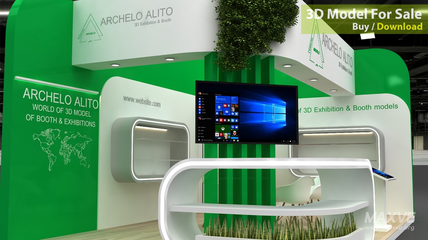 stall tradeshow booth 3D model Maxve