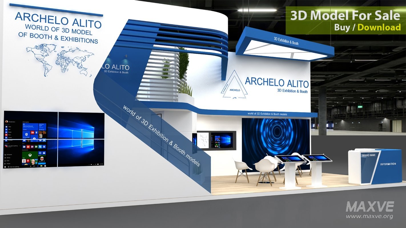 exhibition stall booth 3D model Maxve