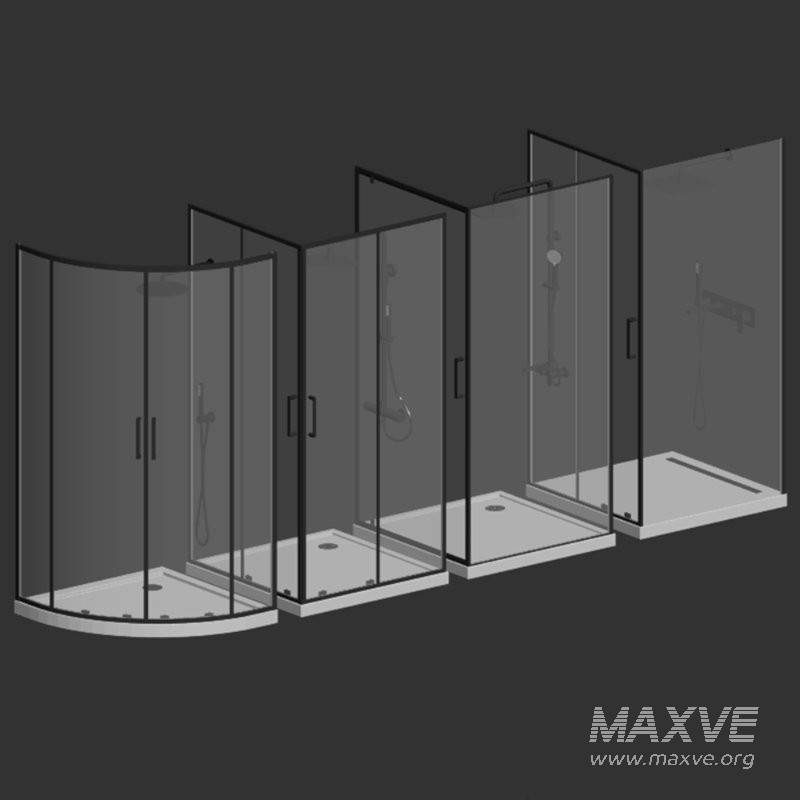 Beliani Set Shower Enclosure 3D model Maxve