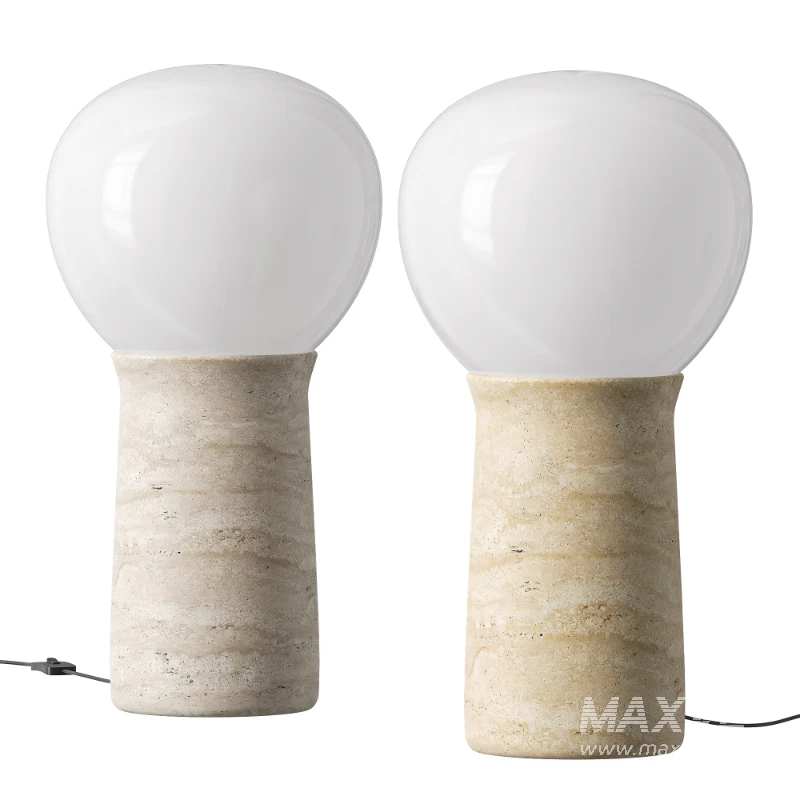 CB2 Fin Travertine Table Lamp 3D model Maxve